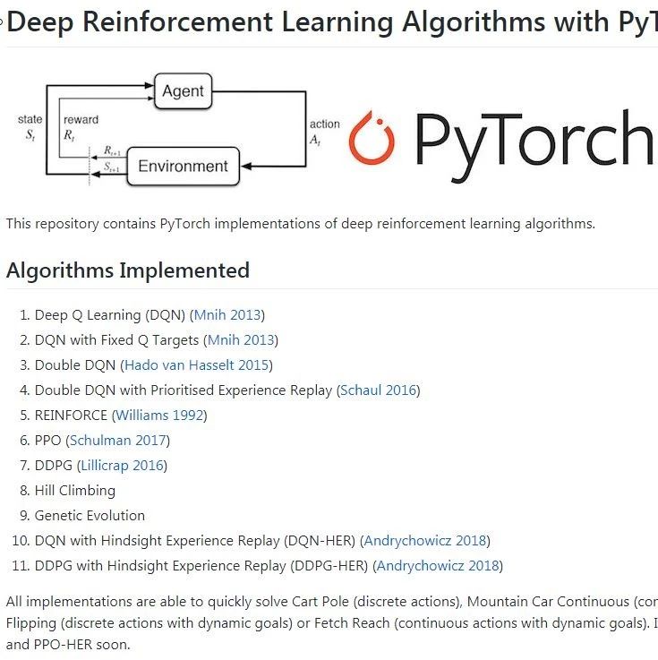 PyTorch实现多种深度强化学习算法 - 专知